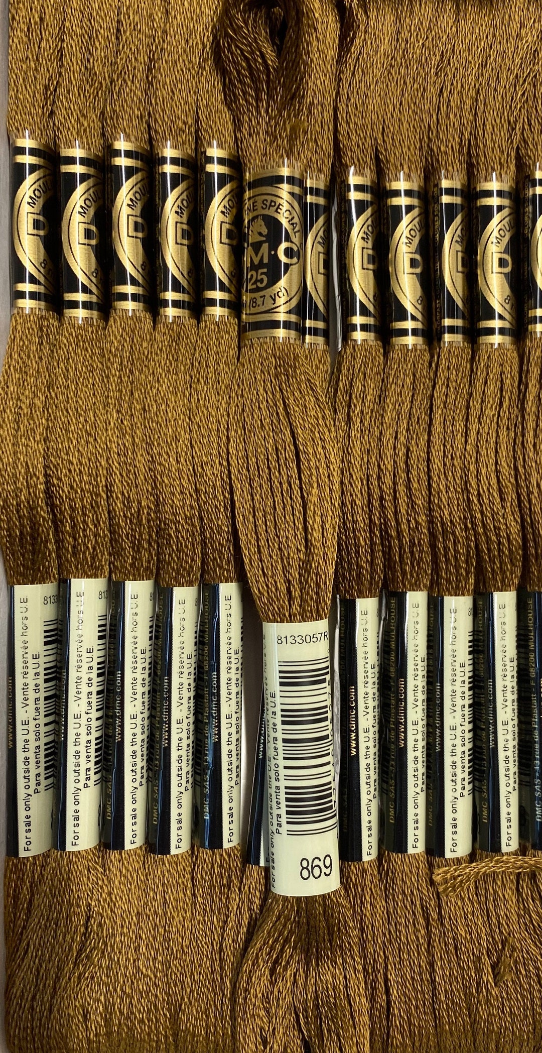 DMC 869 Very Dark Hazelnut Brown Embroidery Floss 2 Skeins 6 Strand ...
