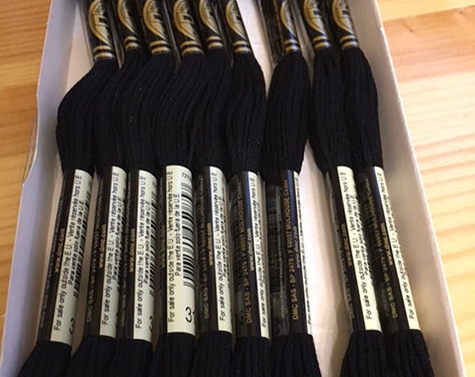 DMC 310 Black Embroidery Floss 6 Strand Thread for Embroidery Cross ...