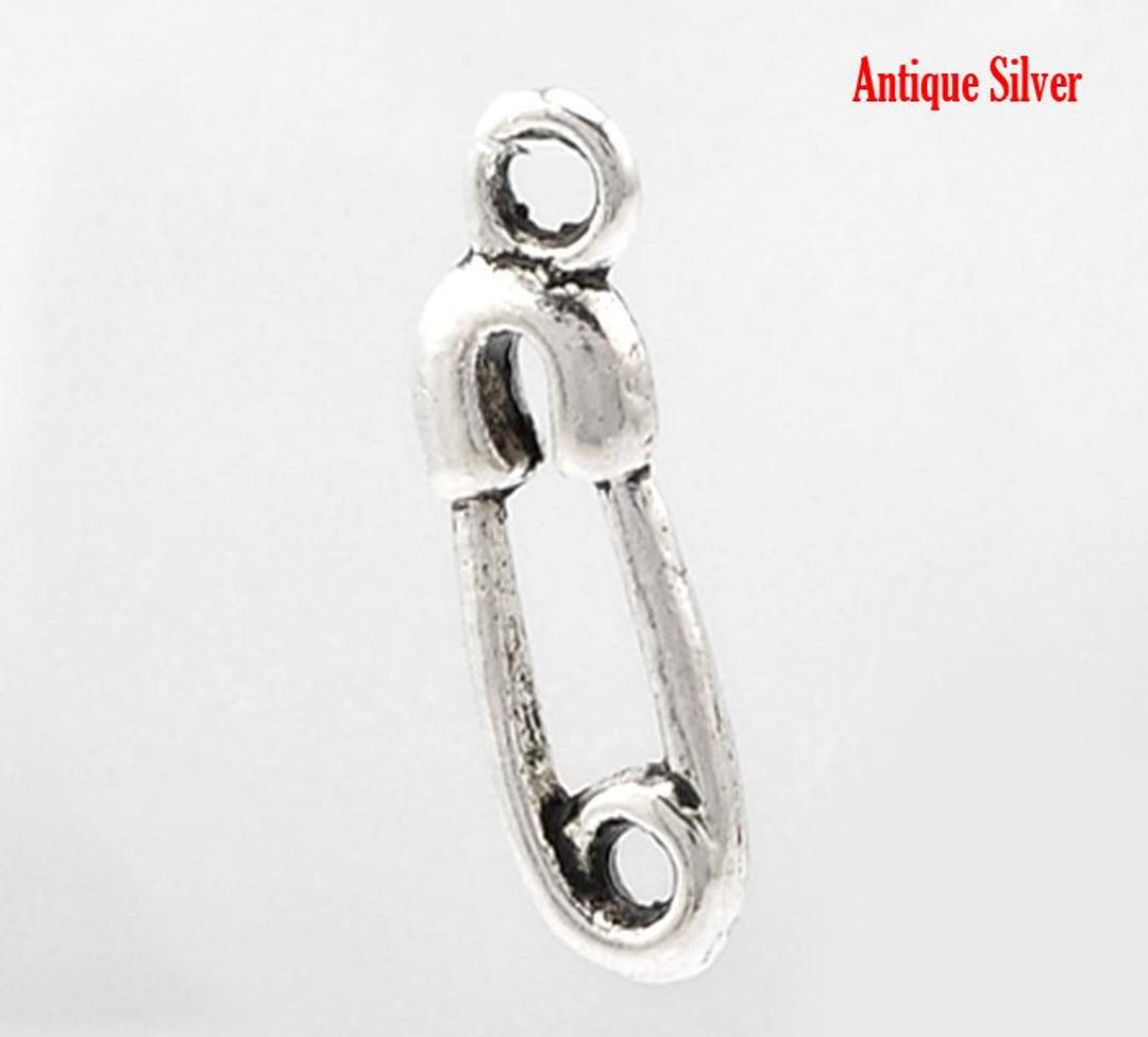 Clearance 20 Safety Pin Diaper Pin Charms Pendants Antique Silver ...