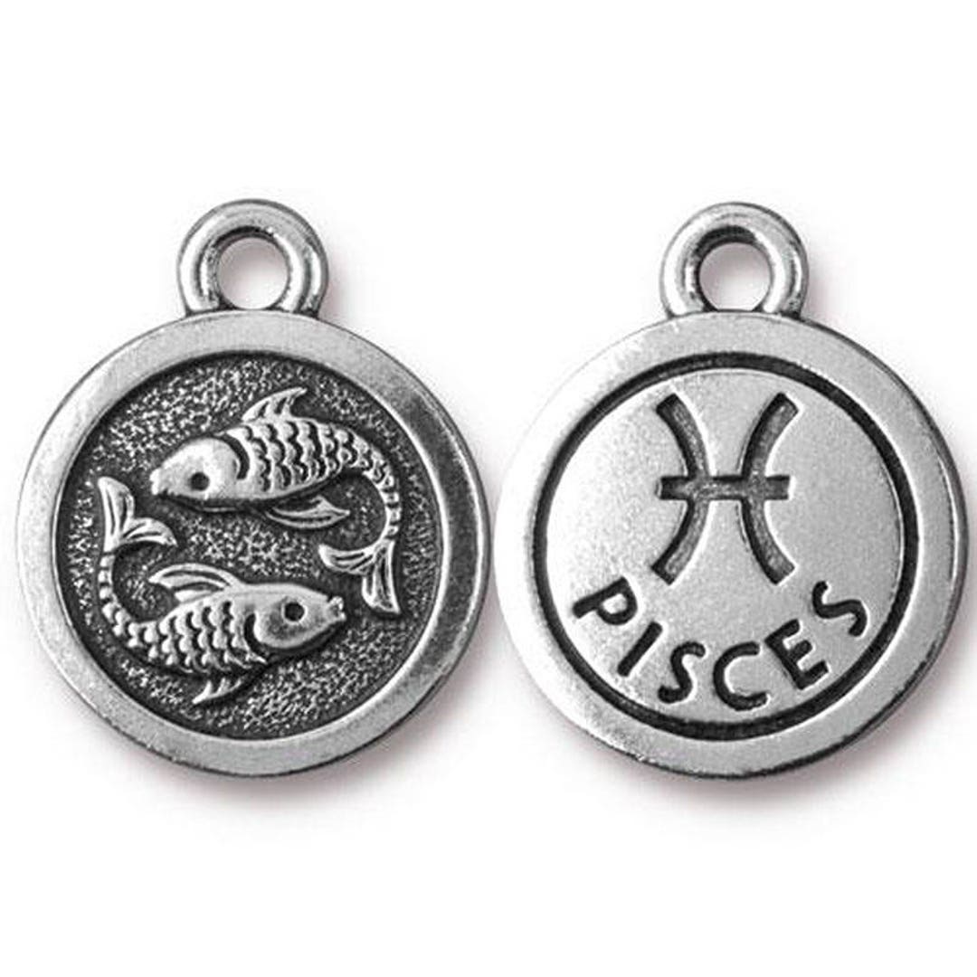 Pisces Zodiac Antique Silver Charms Tierracast Zodiac Sign Astrology ...