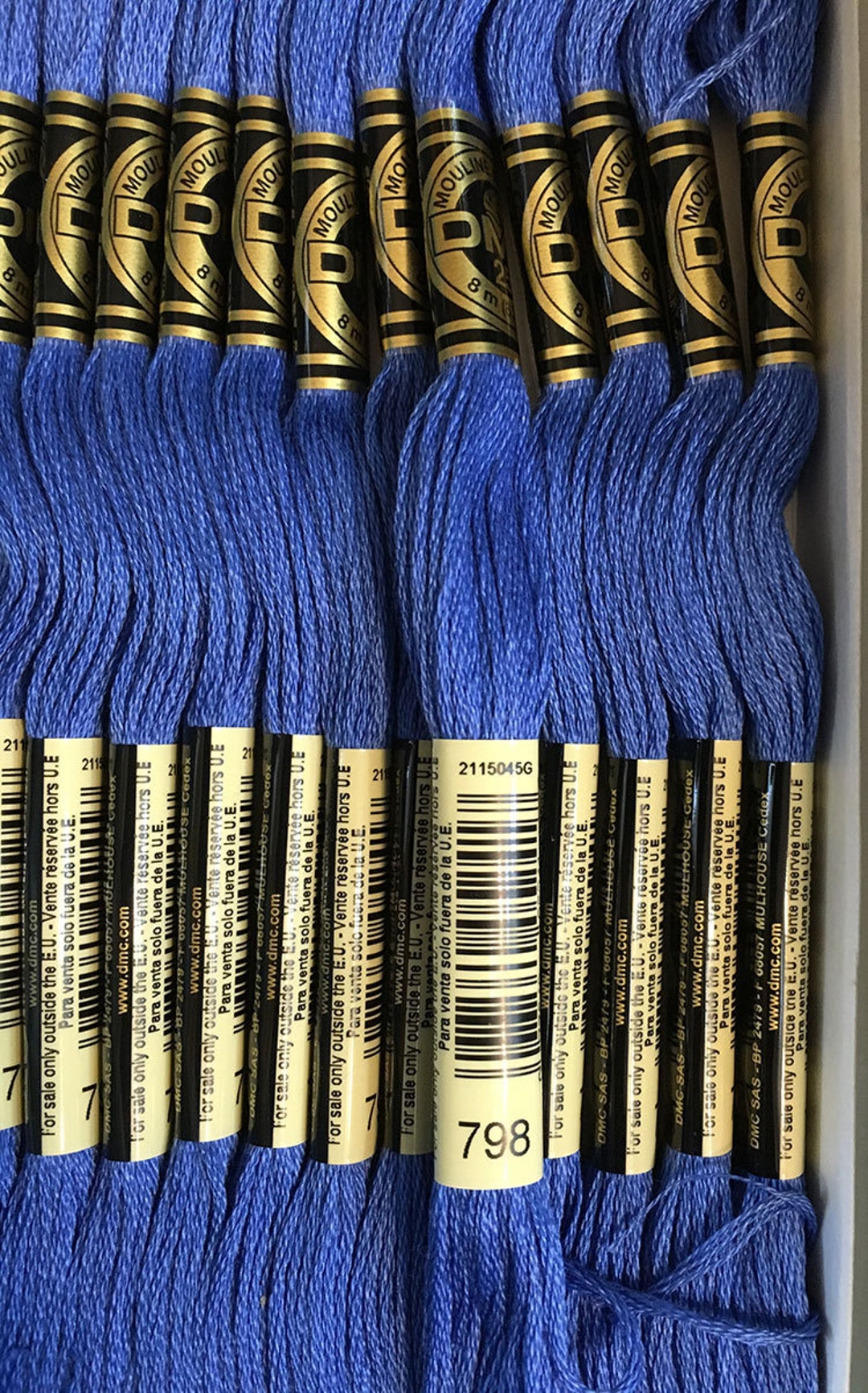 DMC 798 Dark Delft Blue Embroidery Floss 2 Skeins 6 Strand Thread for ...