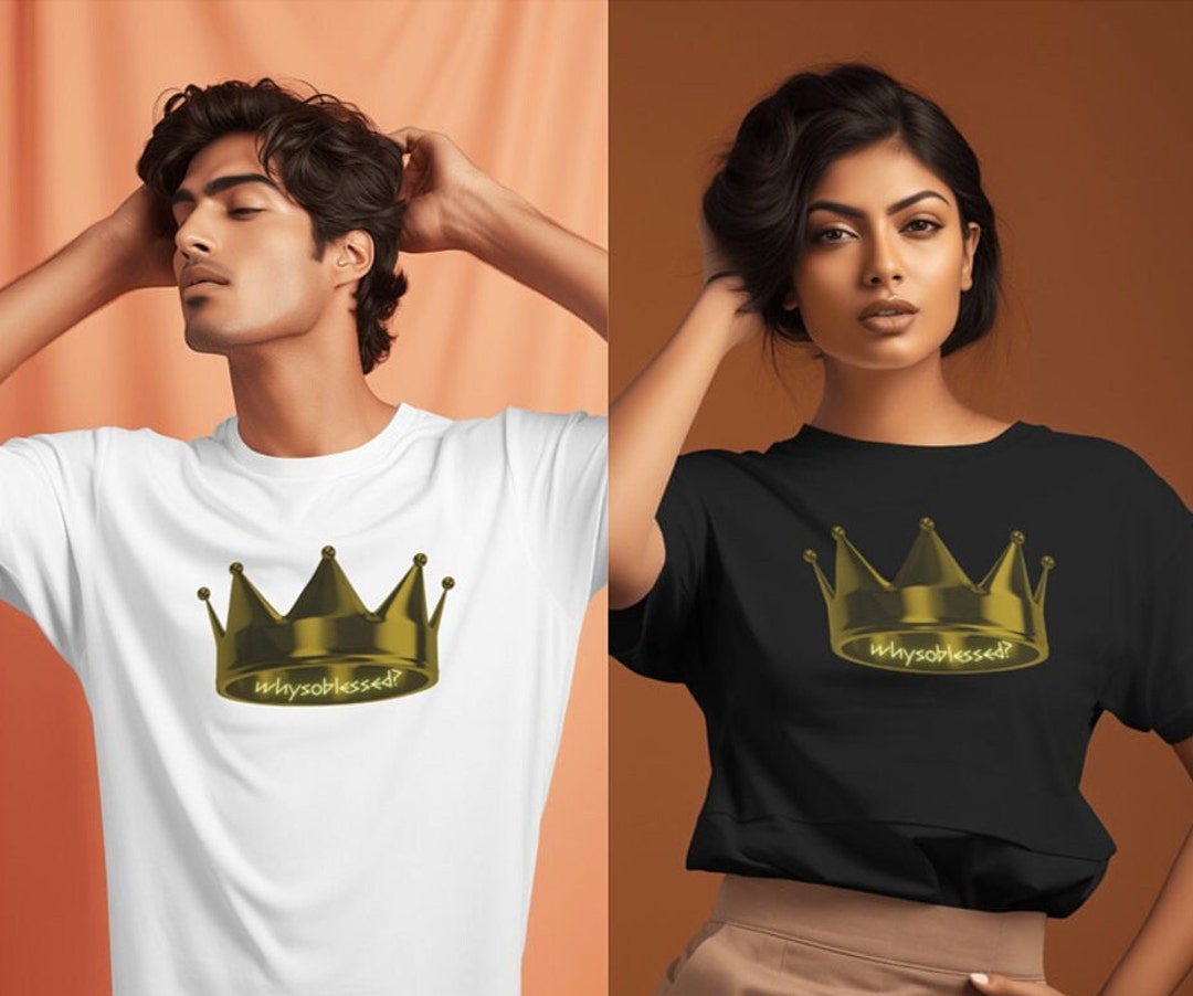 Gold Engraved Crown Design, Why so Blessed?, Premium Unisex Crewneck ...