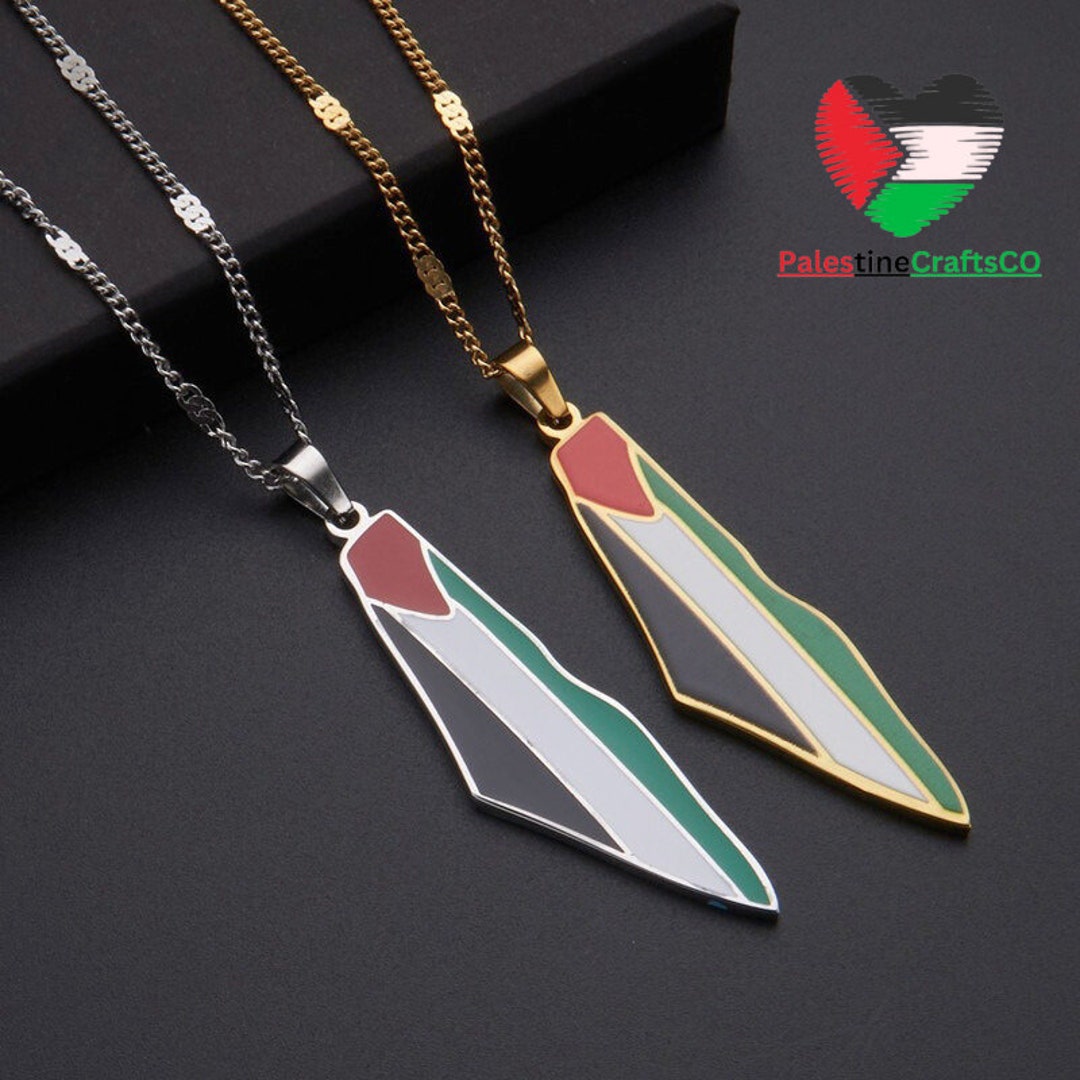 Palestine Pendant Necklace Unisex Stainless Steel, Silver, Golden Color ...