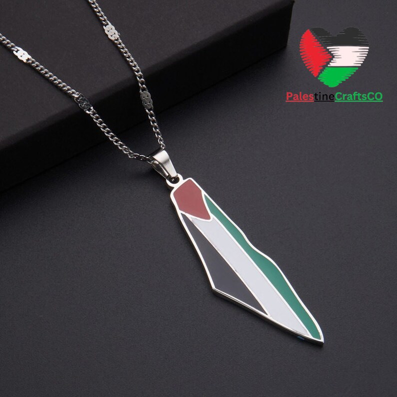 Palestine Pendant Necklace Unisex Stainless Steel, Silver, Golden Color ...