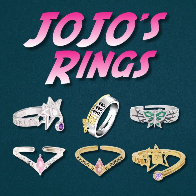 Jojos Bizarre Adventure Inspired Ring Collection – Y2K Anime Jewelry ...