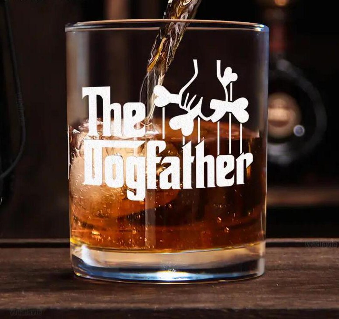The Dogfather Whiskey Glass – 11oz Engraved Bourbon & Scotch Glass ...