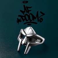 Steel MF Doom Mask Ring - Spartan Helmet Ring, Mens Silver Gladiator ...