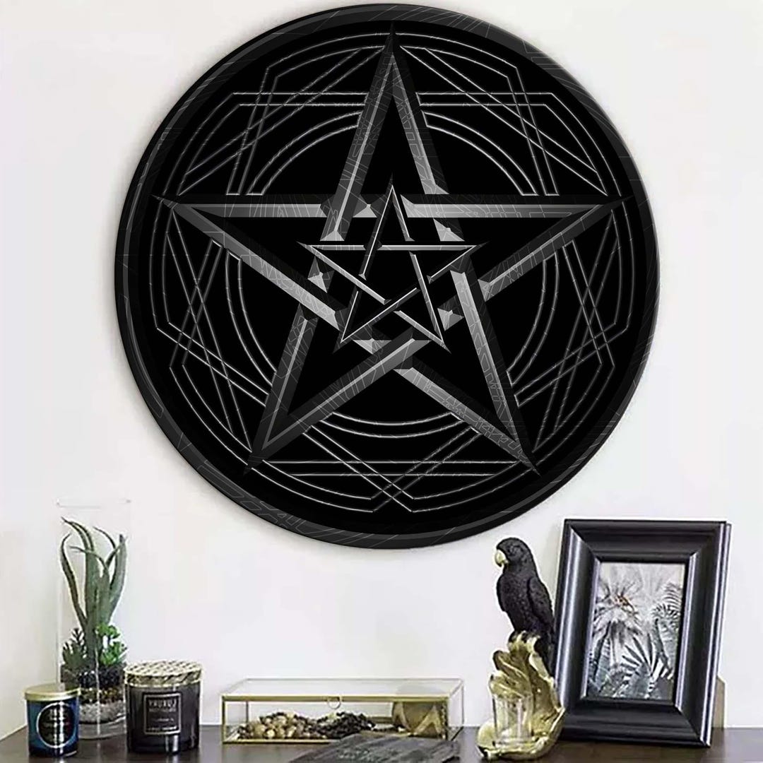 Pentagram Wall Art, Occult Room Decor, Gothic Star Design, Witchy Dark ...