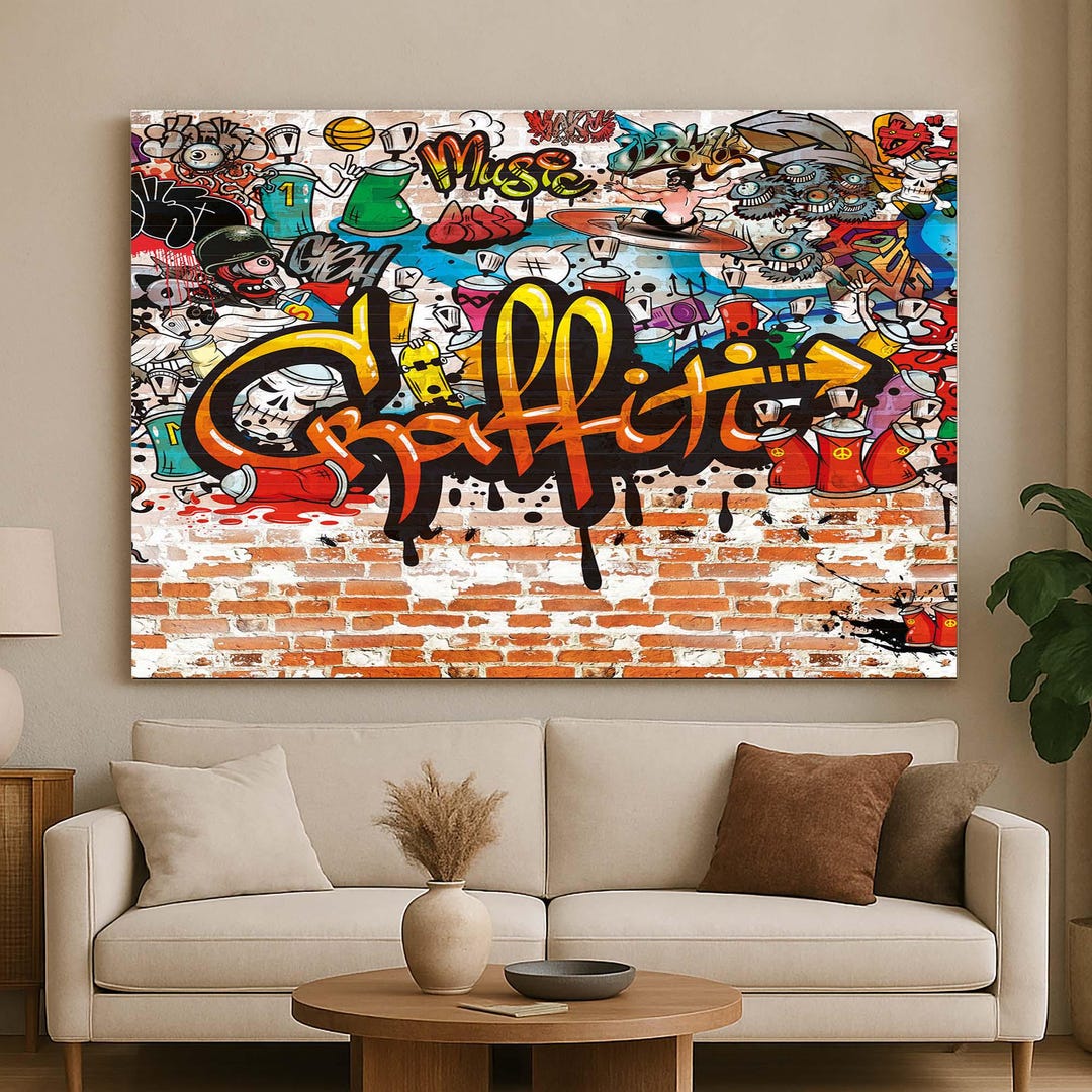 Graffiti Wall Art, Urban Street Art Canvas, Hip Hop Wall Decor,street ...