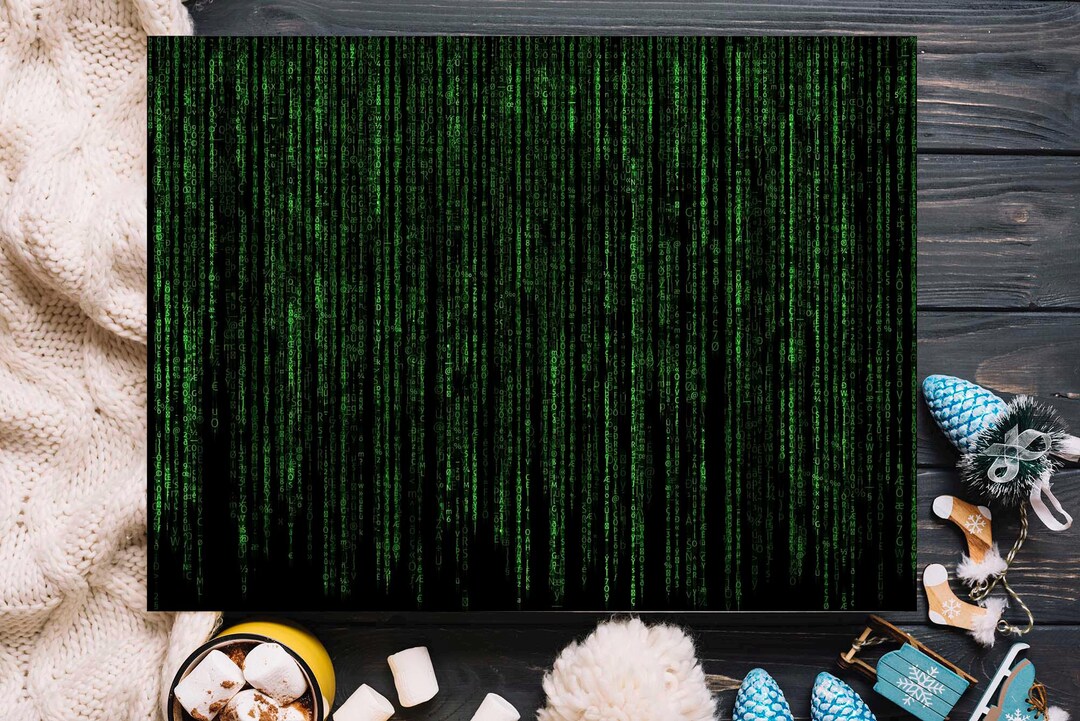 Matrix Digital Rain Code Aesthetic, Machine Code Wall Art, Hacker-inspired Canvas Print ...