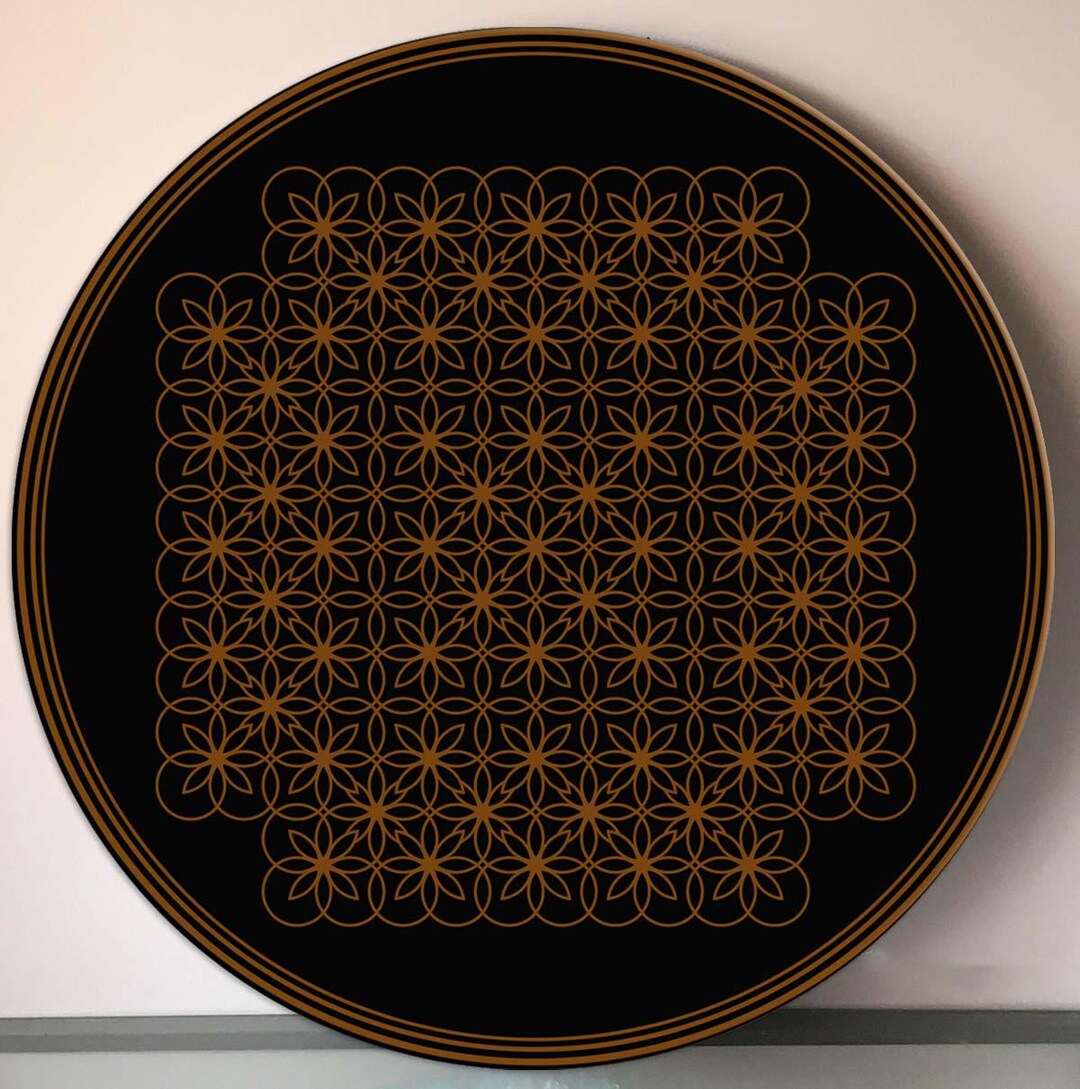 Flower of Life Art, Sacred Geometry, Black Gold Wall Art, Geometric ...