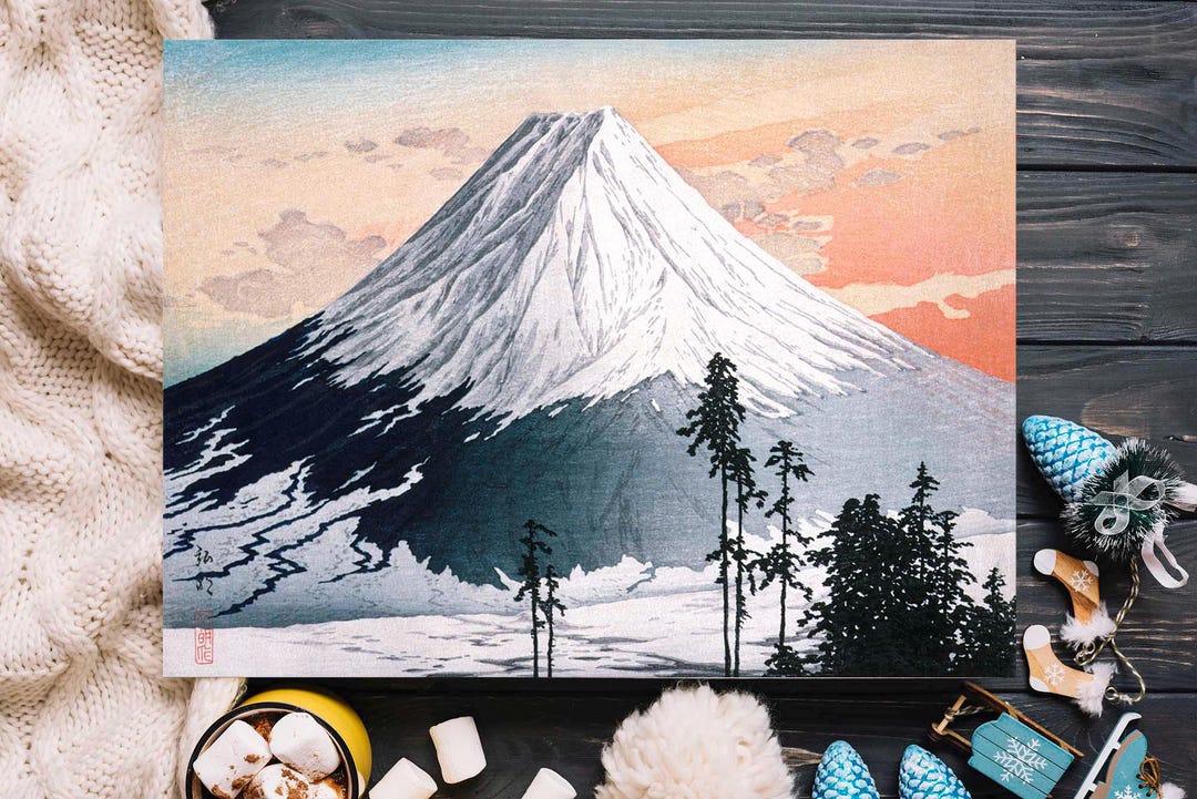 Mount Fuji Print, Japanese Woodblock Art, Ukiyo-e Wall Decor ...