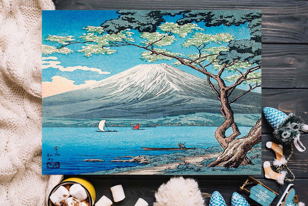 Mount Fuji Art Print, Japanese Woodblock Print, Ukiyo-e Landscape ...