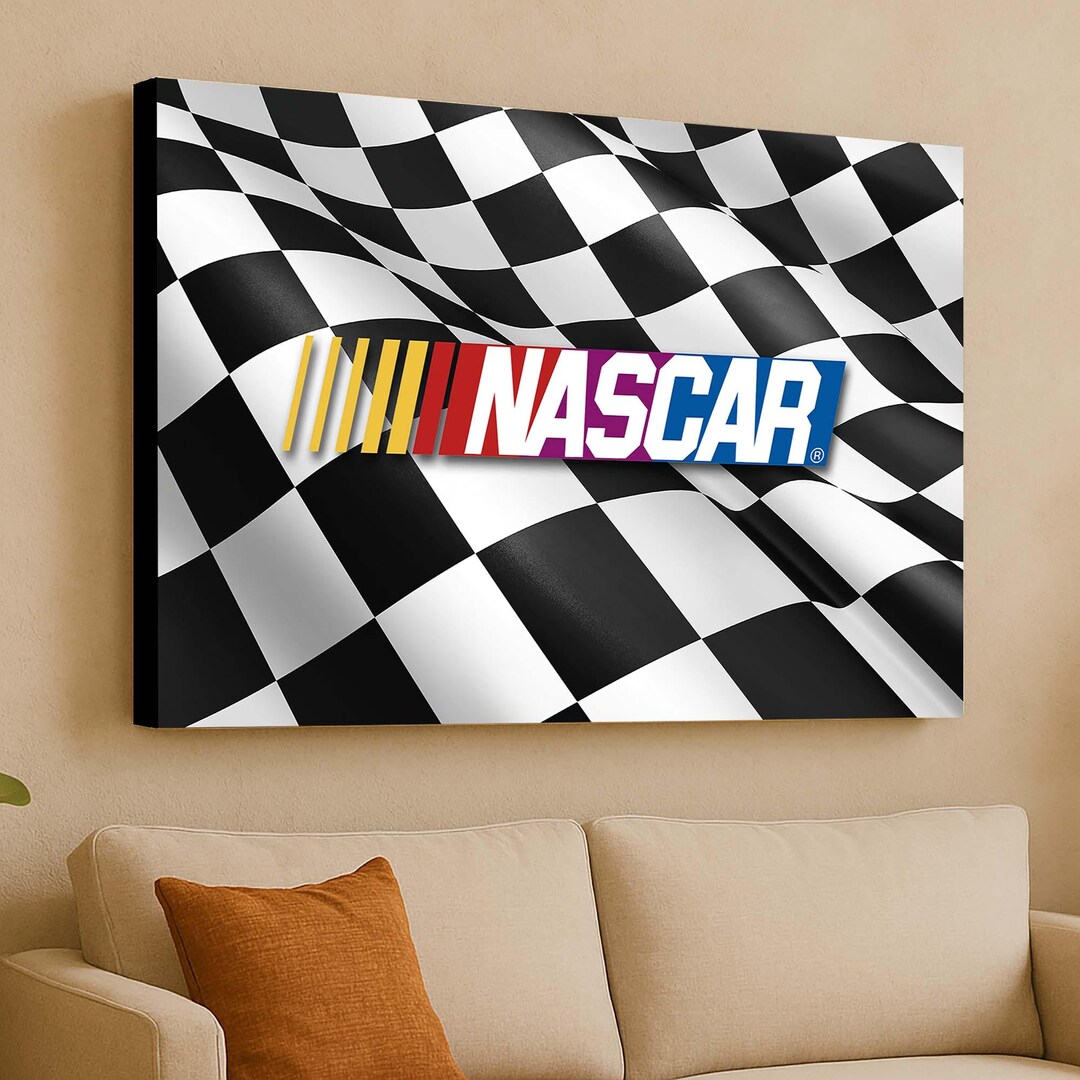 Racing Decor, Checkered Flag Art, Motorsport Canvas, Car Fan Gift, Race ...