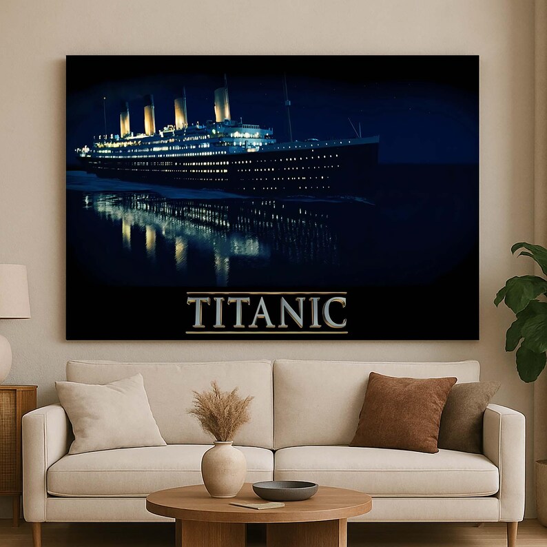 Titanic Wall Art, Movie Ship Poster, Titanic Canvas Art, Classic Ship ...