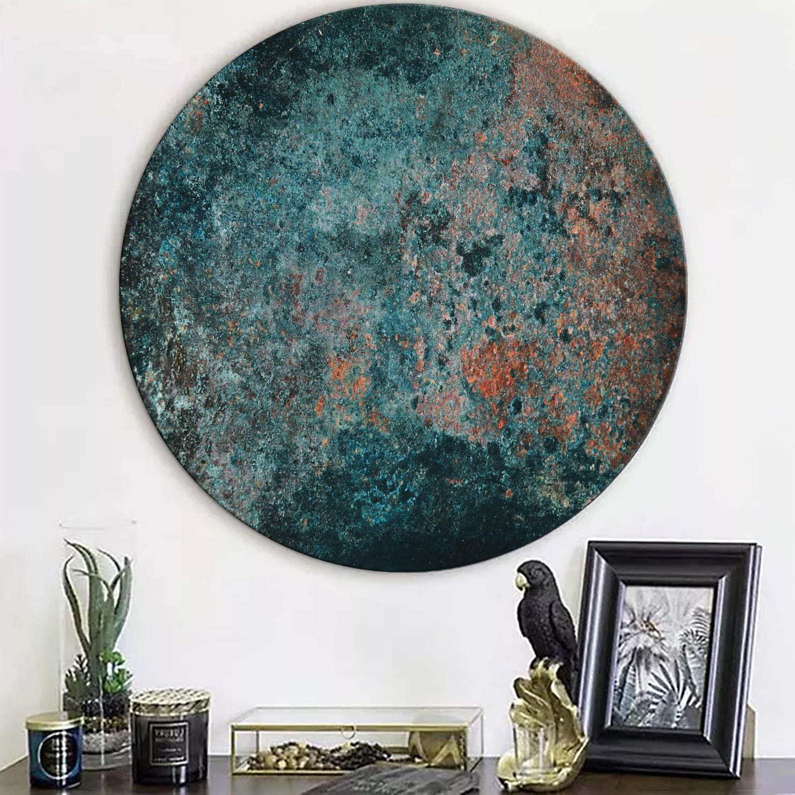 Tempered Glass Wall Art, Rust Texture Art, Modern Decor Abstract Art ...