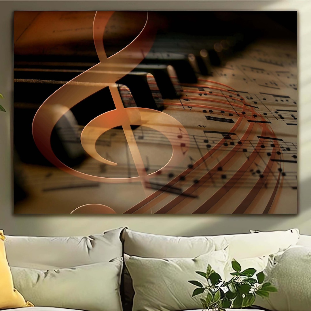 Musical Notes Tempered Glass Wall Art, Glass for Music Lovers Gift ...
