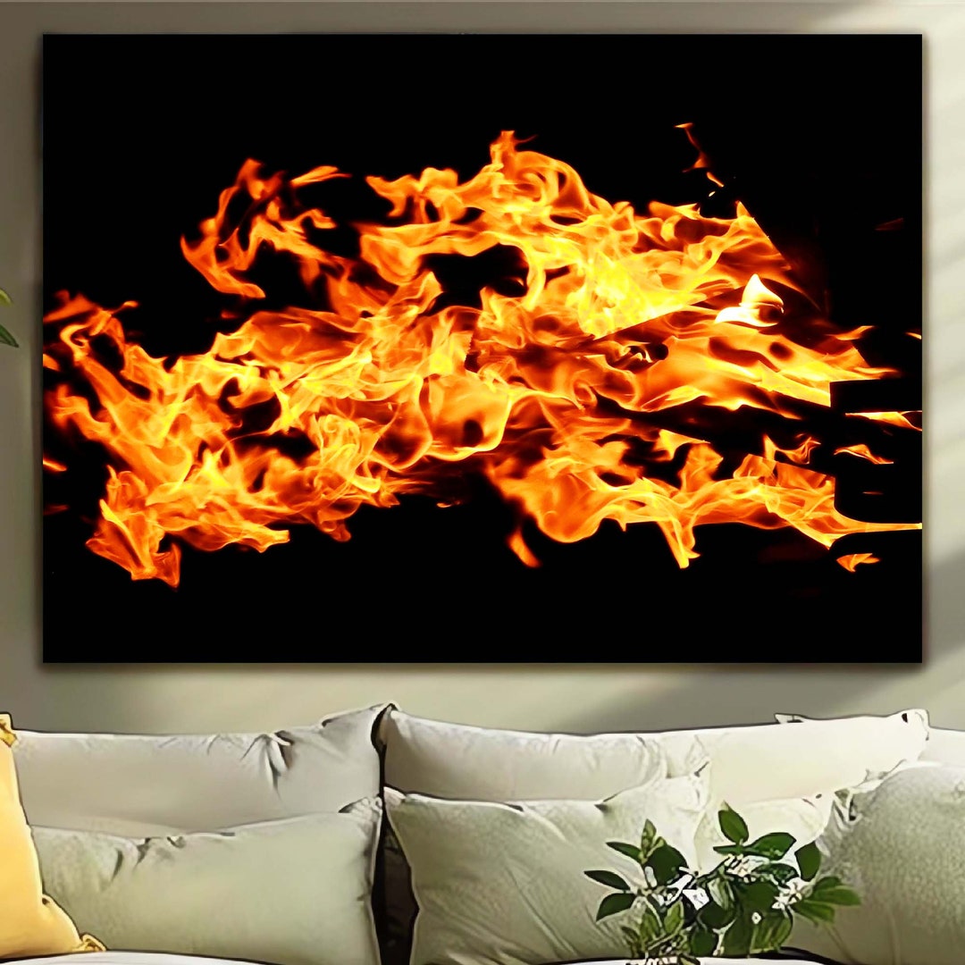 Fire Wall Decor Tempered Glass Art, Glass Printing Art, Tempered Glass ...