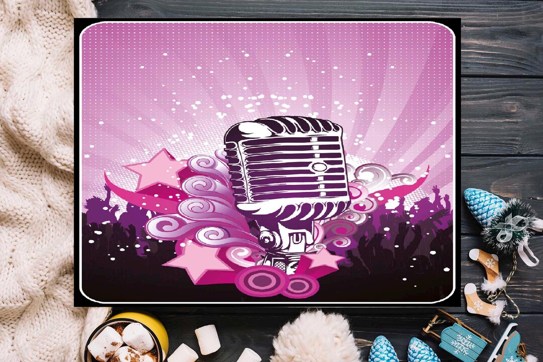 Music Retro Microphone ,microphone Canvas ,microphone Wall Art, Music ...