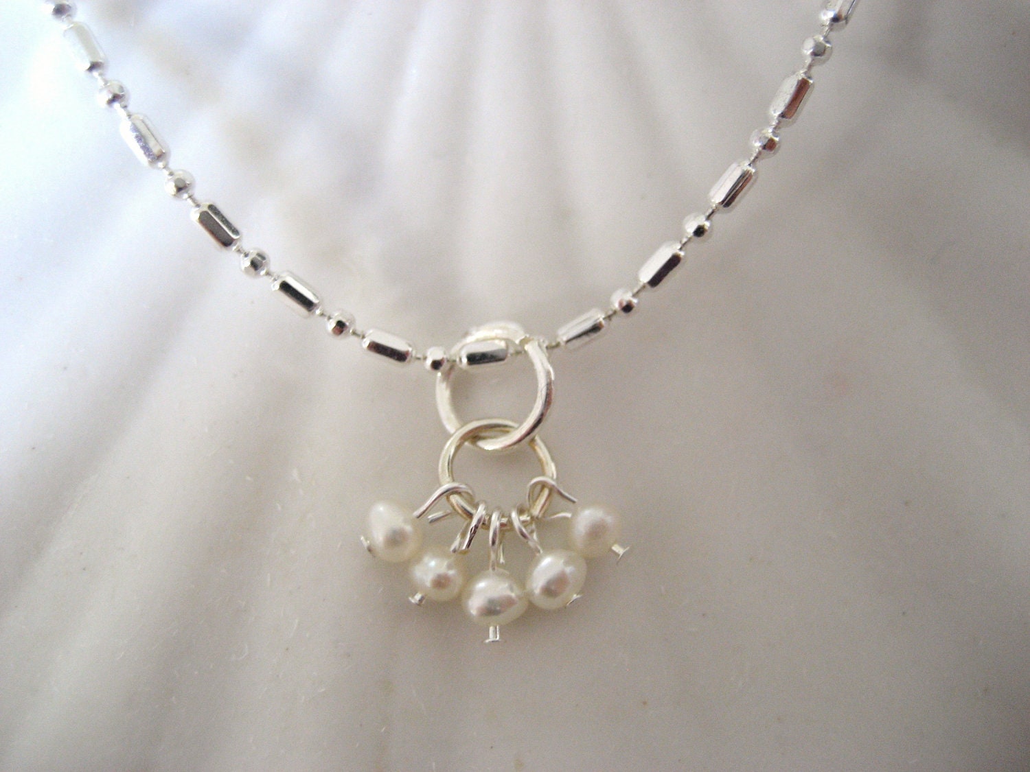 Freshwater Mini Pearl Cluster Pendant in Silver by Cra1nes on - Etsy