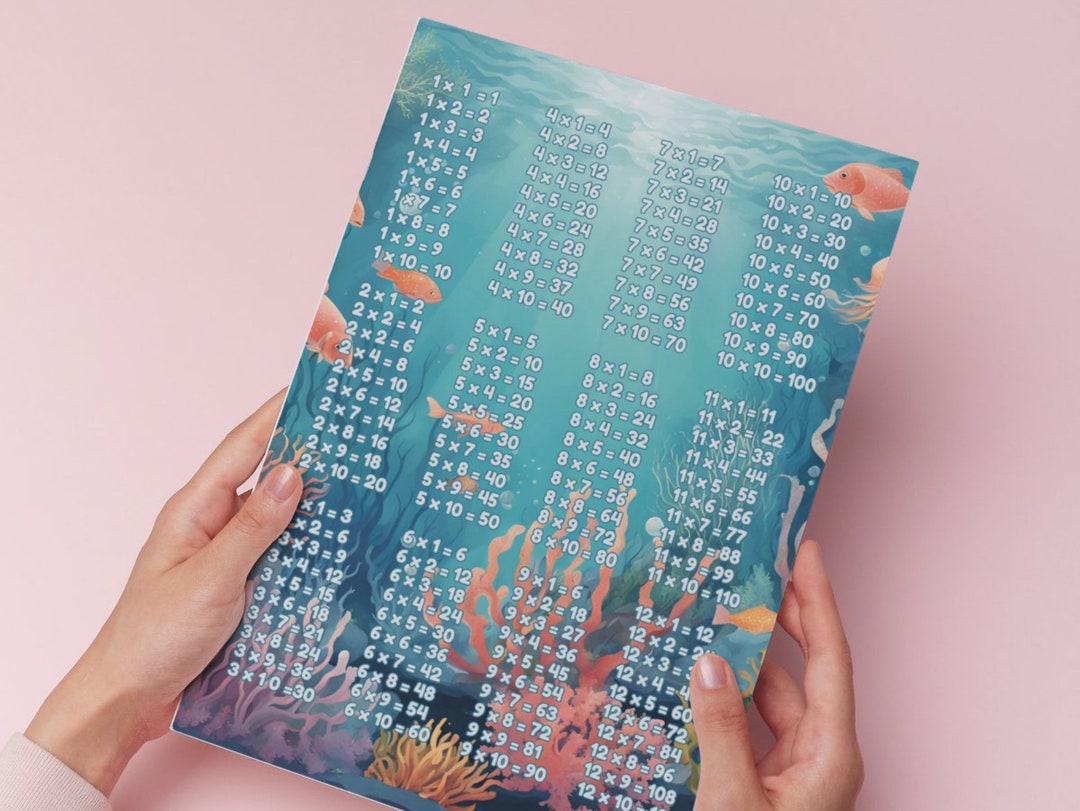 UNDER THE SEA Multiplication Chart Math Timestables Ocean Sea Fish - Etsy