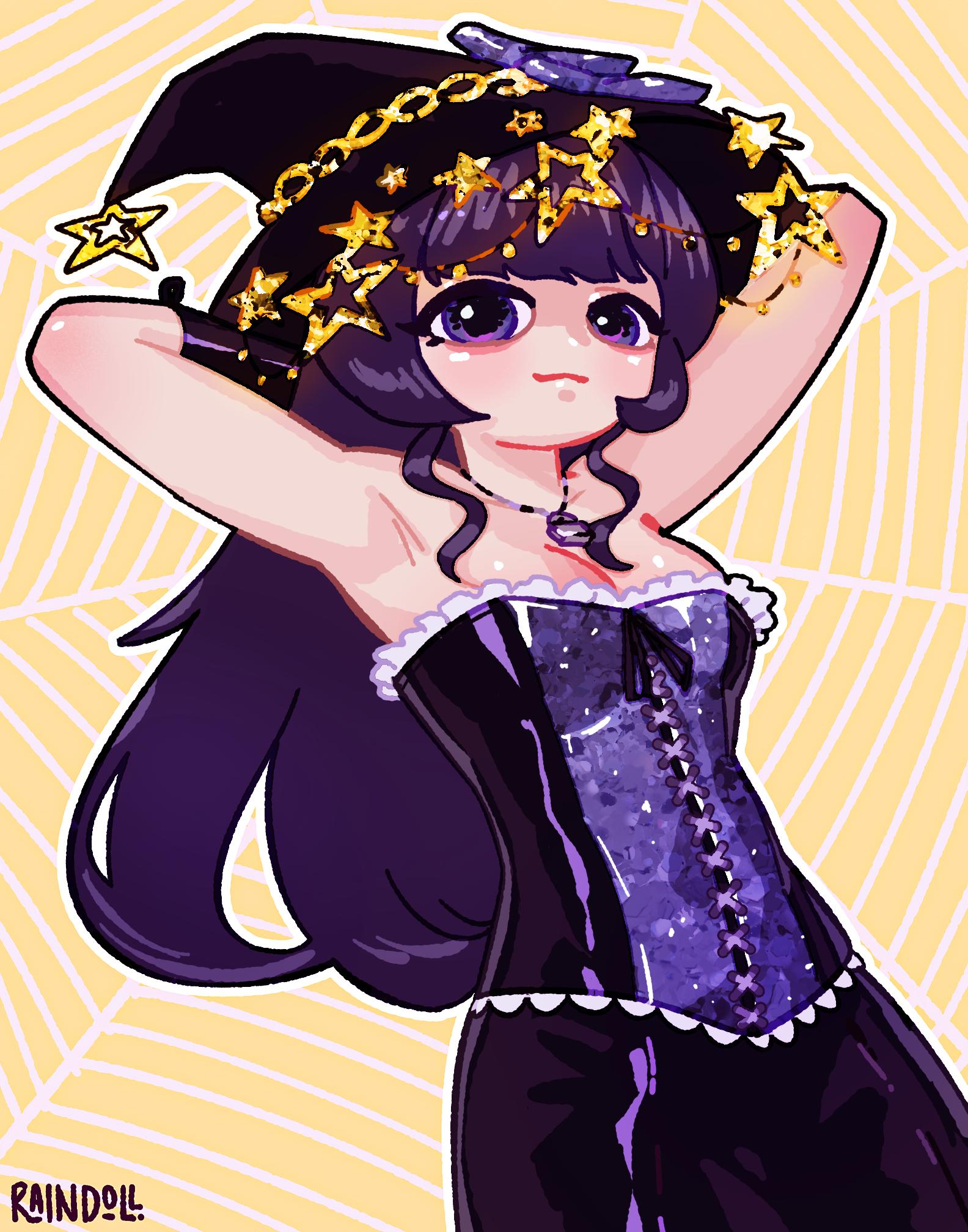 Purple Witch Vtuber Model art Only Fanart Bundle - Etsy