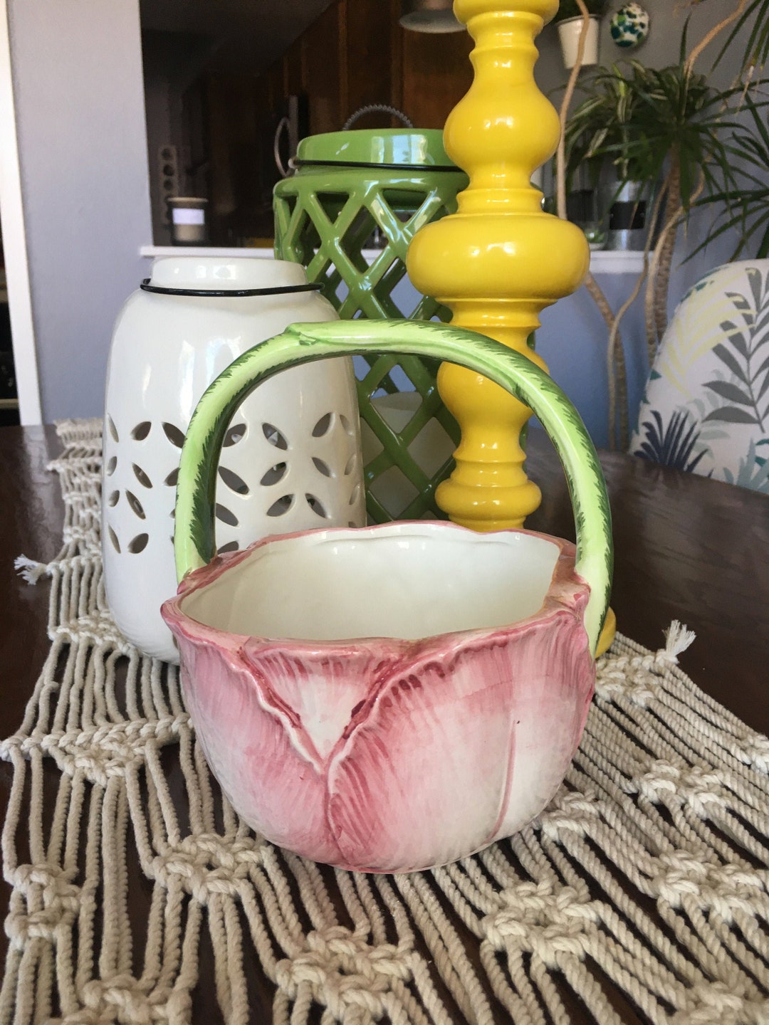 Ceramic Basket Tulip Time Seymour Mann Candy Dish - Etsy Österreich