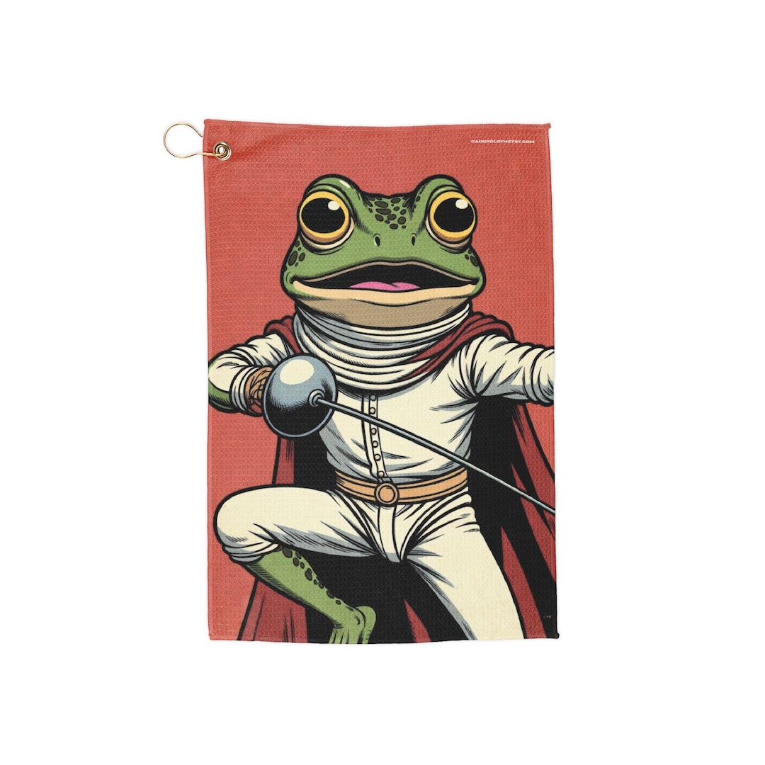 Fencing Frog Golf Towel - Etsy