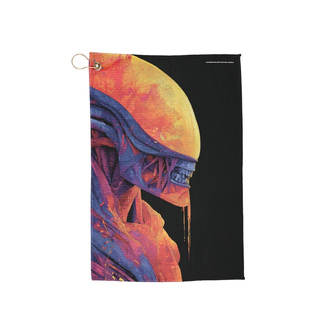 Xenomorph Alien Golf Towel - Unique Sci-fi Design for Golf Enthusiasts ...