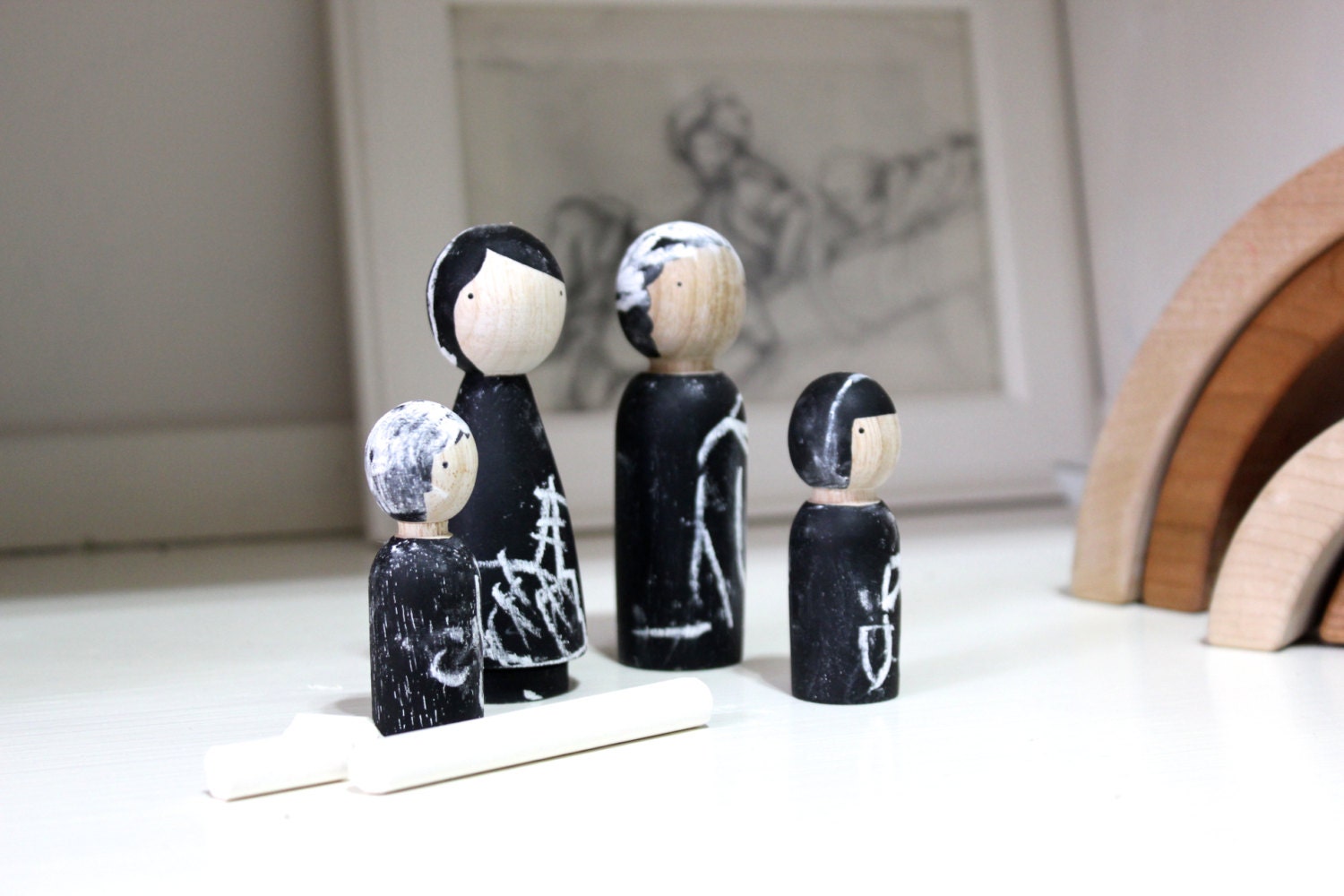 The Chalk People Wooden Peg Dolls Fair Trade Toys Goose - Etsy