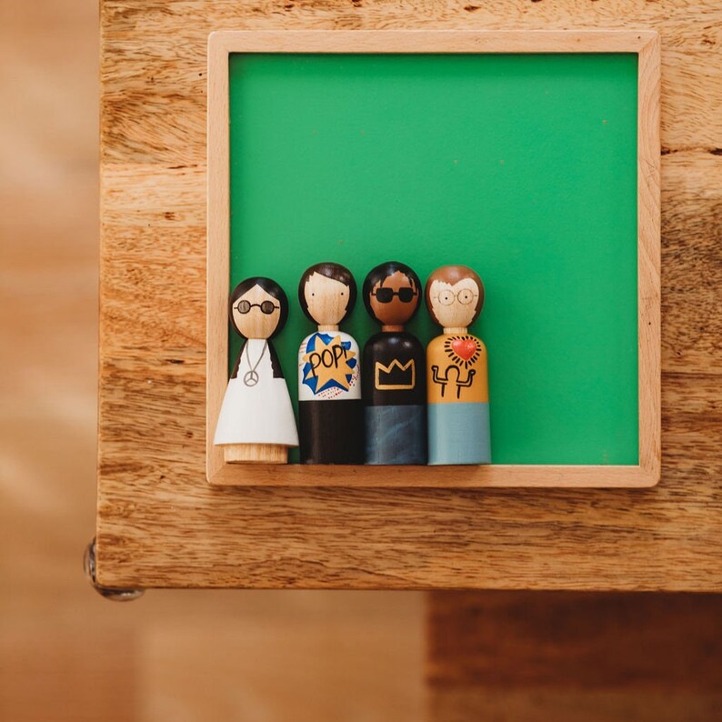 The Modern Artist III Hand-painted Wooden Peg Dolls Famous - Etsy