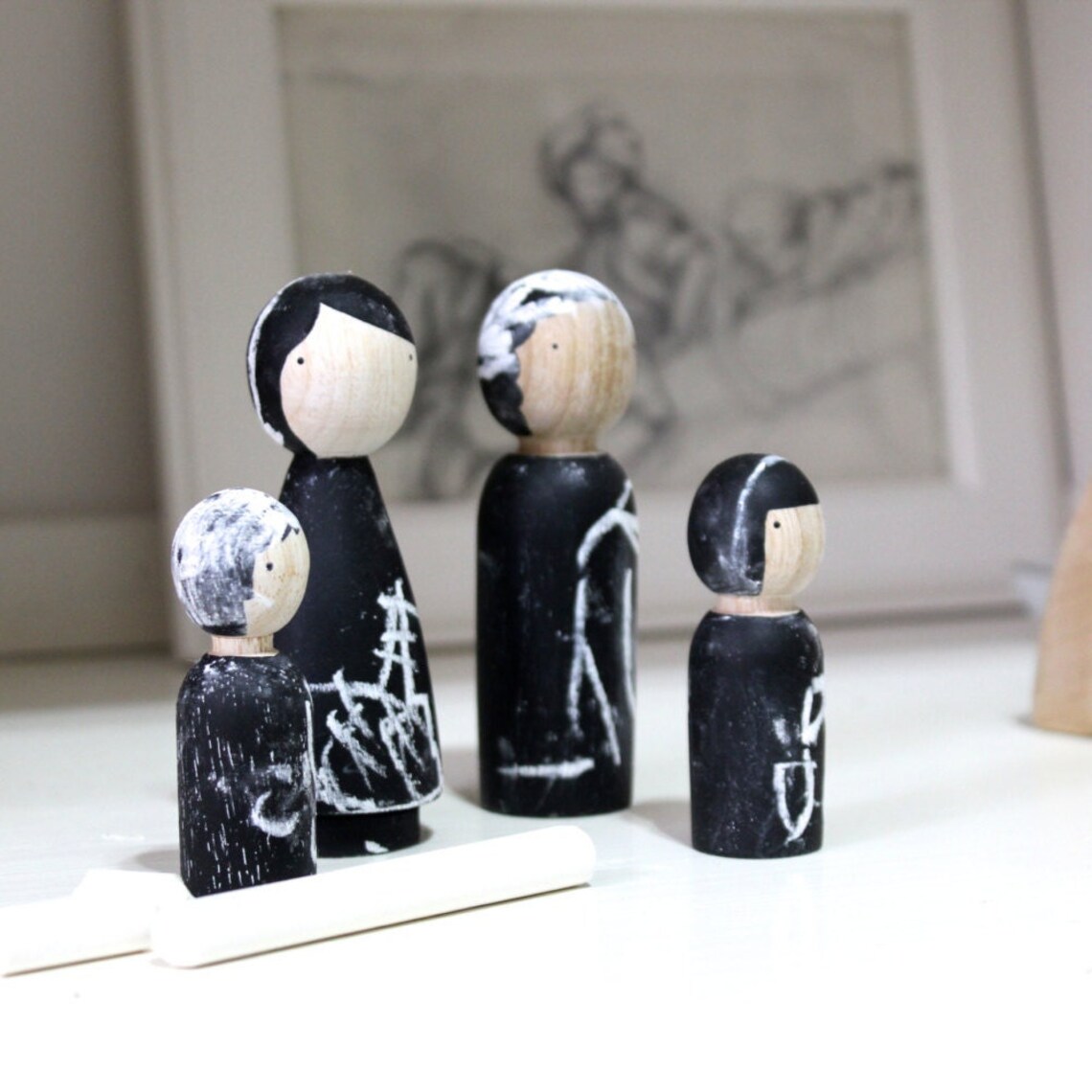 The Chalk People Wooden Peg Dolls Fair Trade Toys Goose - Etsy