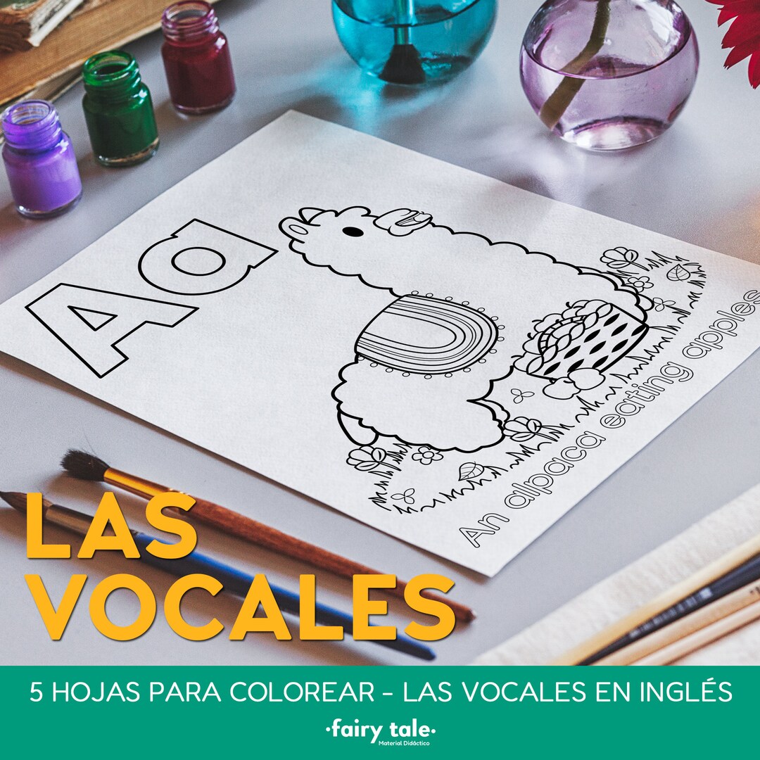 Hojas para Colorear Las Vocales English Vowels Coloring Pages - Etsy México