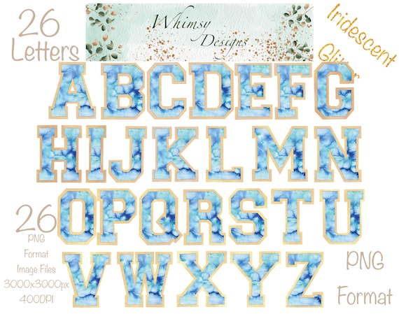 Clip Art sublimation Individually saved letters digital download Green ...