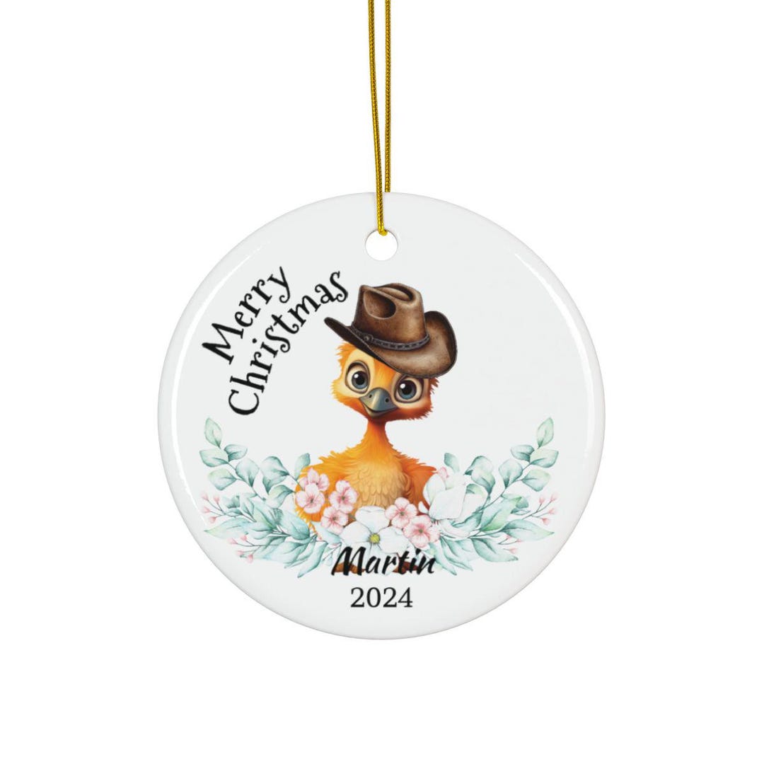 Australian Animals Country Cowboy Emu Personalised Ceramic Ornaments, 2 ...
