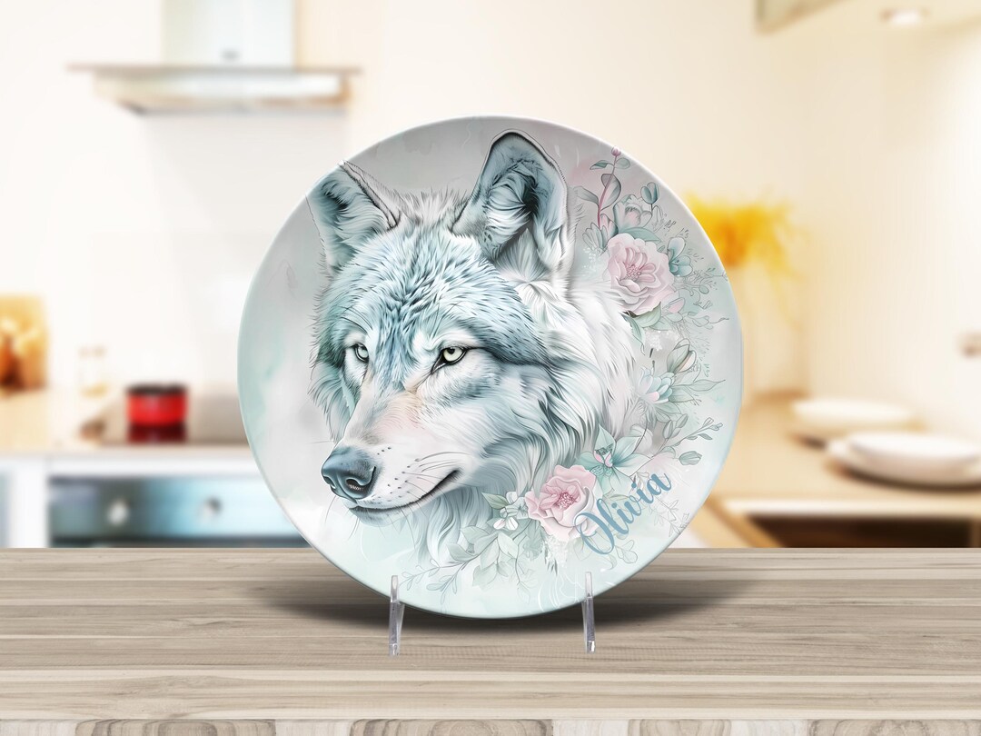 Personalised Winter Magic Wolf Plate - Etsy