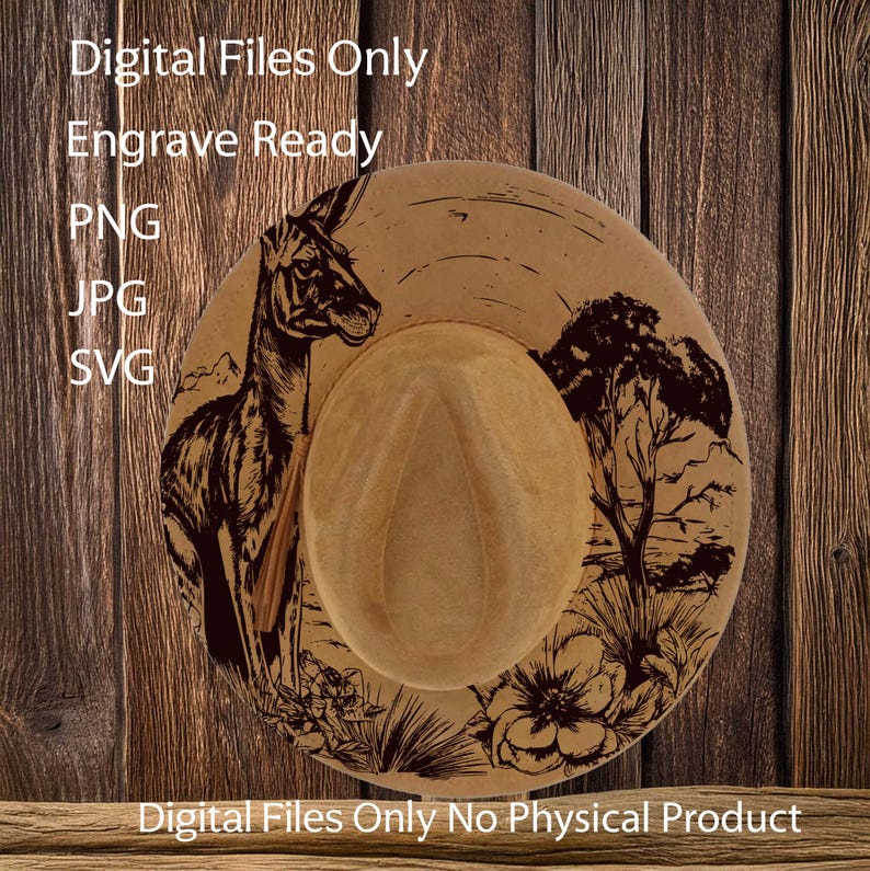 Hat Laser Burning Designs – Digital Download (SVG, PNG, JPG) for Wide Brim & Cowboy Hats, WD3034 ...