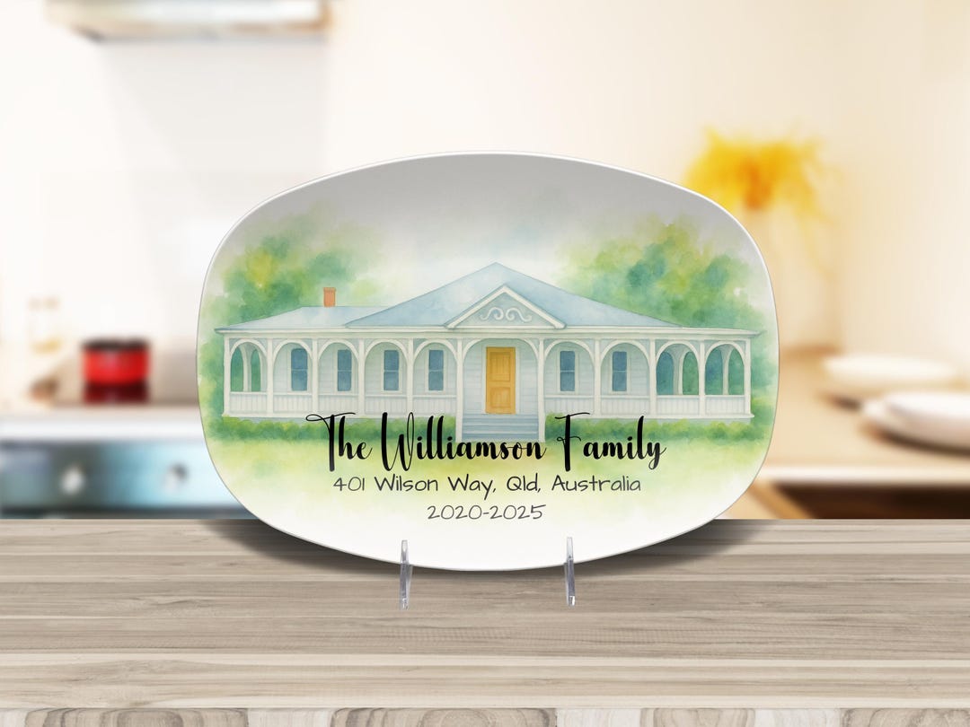 Personalized House Platter, Custom Watercolour Décor, Housewarming Gift ...