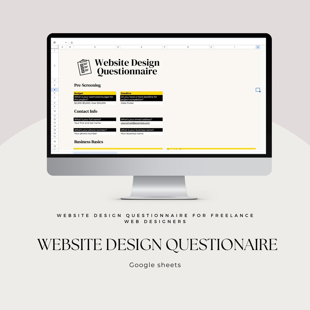 Website Design Questionnaire Website Design Services Welcome Guide ...