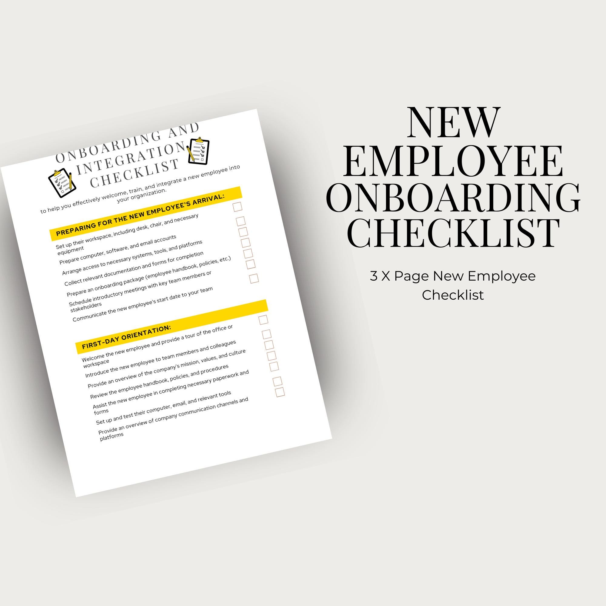 New Employee Checklist New Hire Checklist Employee Onboarding ...