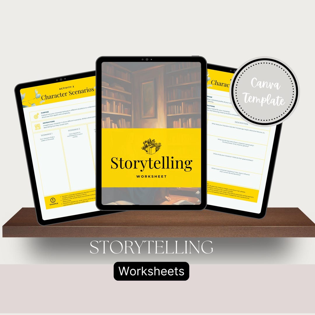 STORYTELLING WORKSHEET Character Mapping Plot Outline Writing Dialogue ...