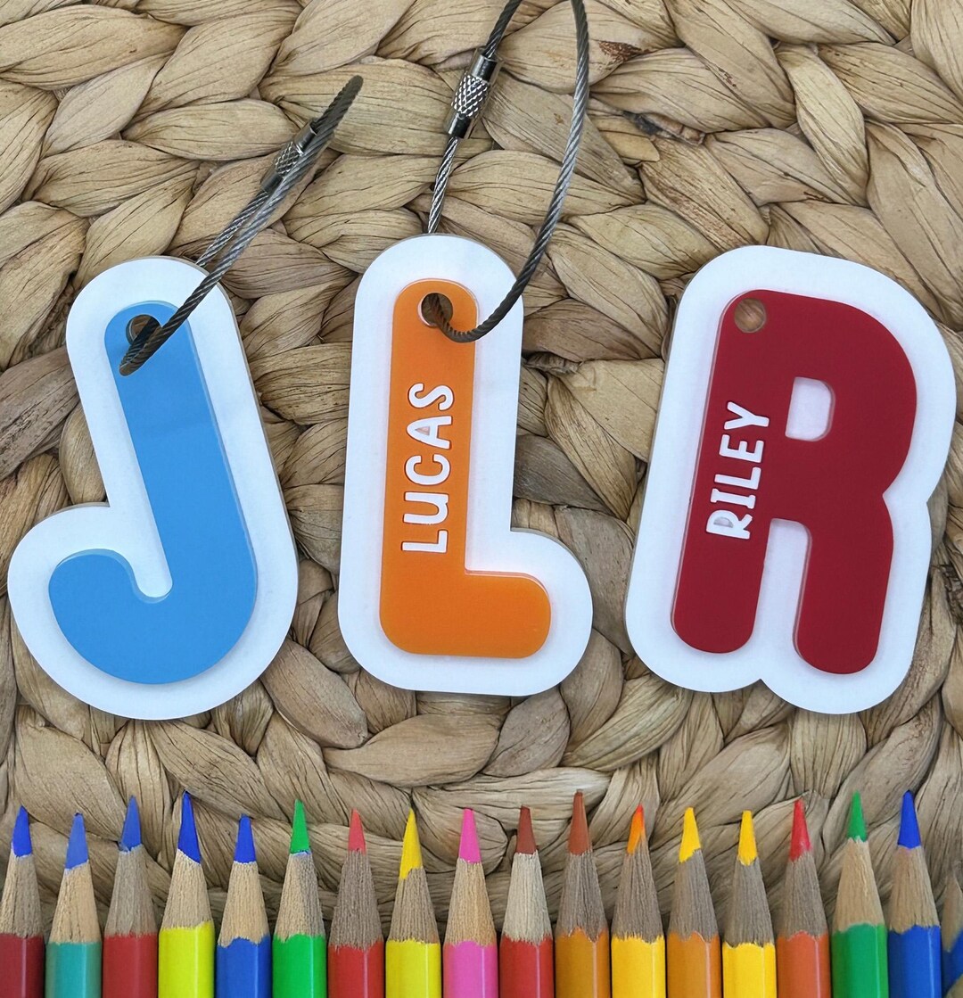 Custom Name Tags for Backpacks & More School Bag Daycare Diaper ...