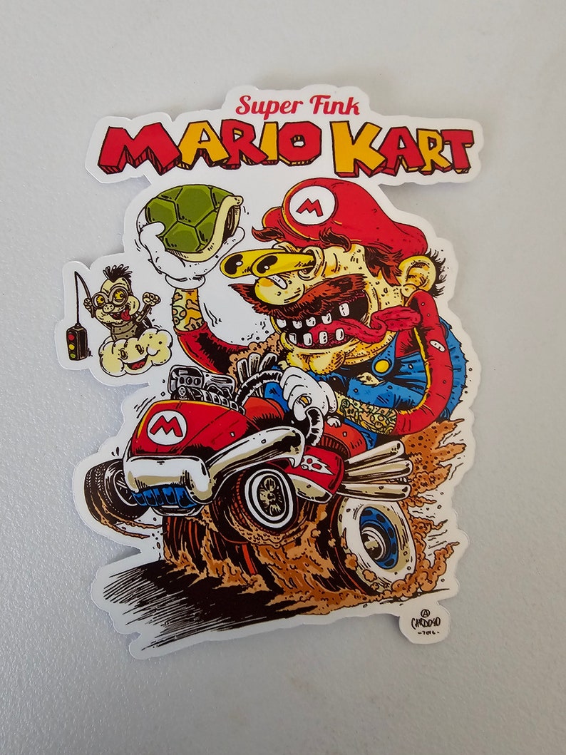 Mario Kart Hot Rod Vinyl Sticker - Etsy