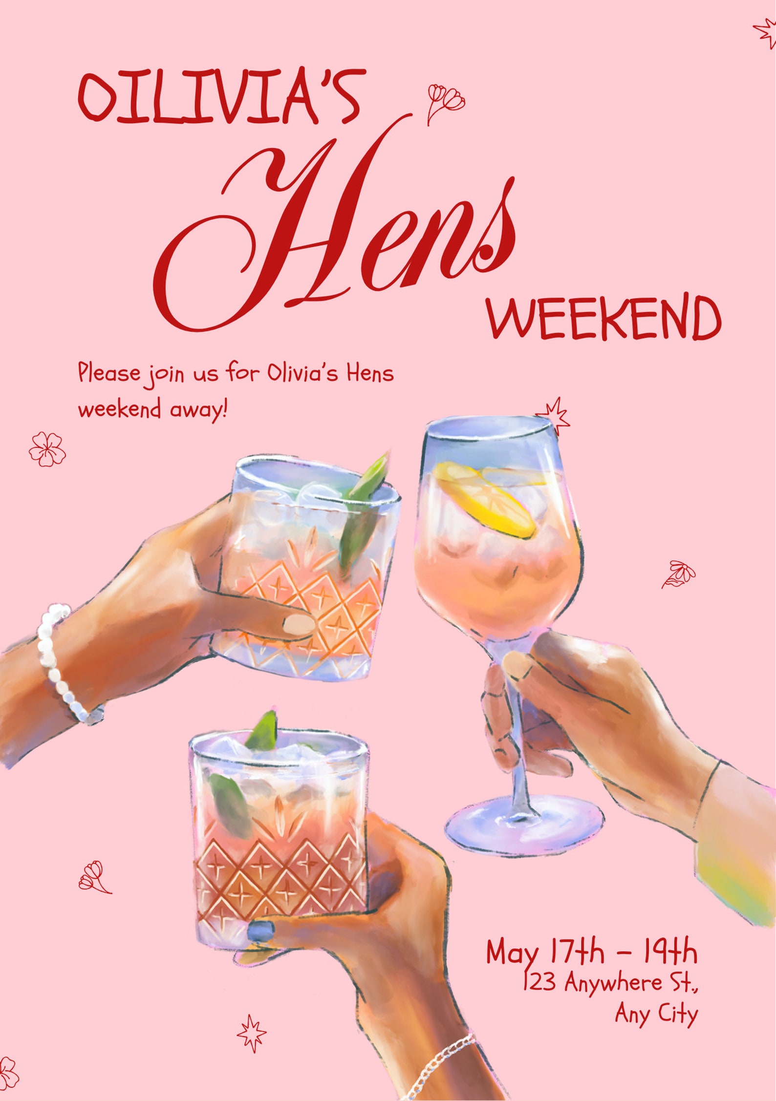 Hens Party Invitation, Hens Night Invitation, Bachelorette Party ...