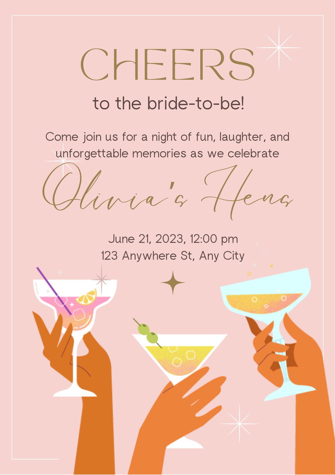 Hens Party Invitation, Hens Night Invitation, Bachelorette Party ...