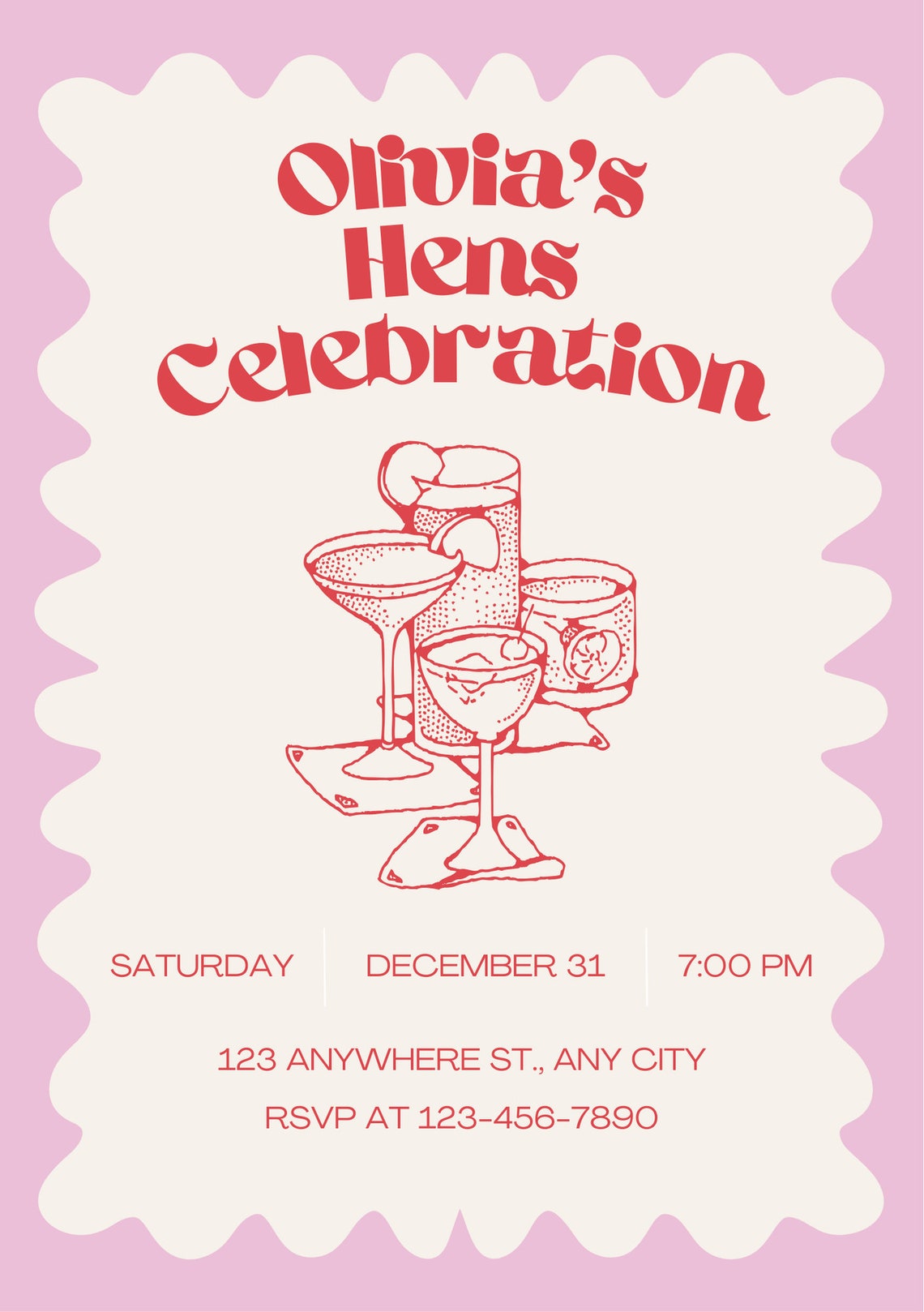 Hens Party Invitation, Hens Night Invitation, Bachelorette Party ...