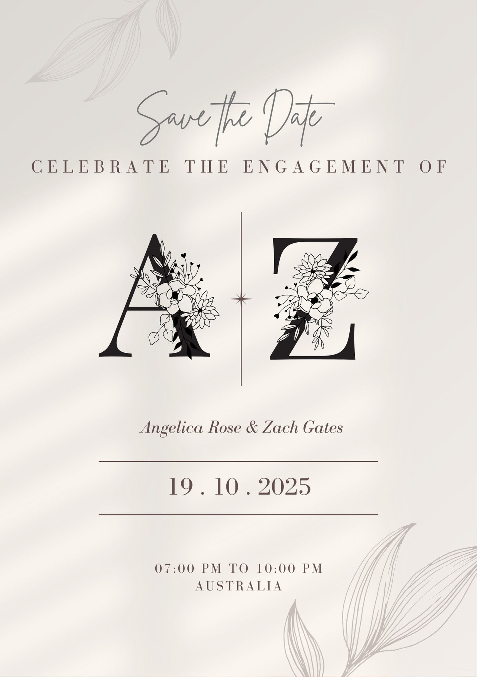 Engagement E-invite, Digital Engagement Party Invitation, Elegant ...