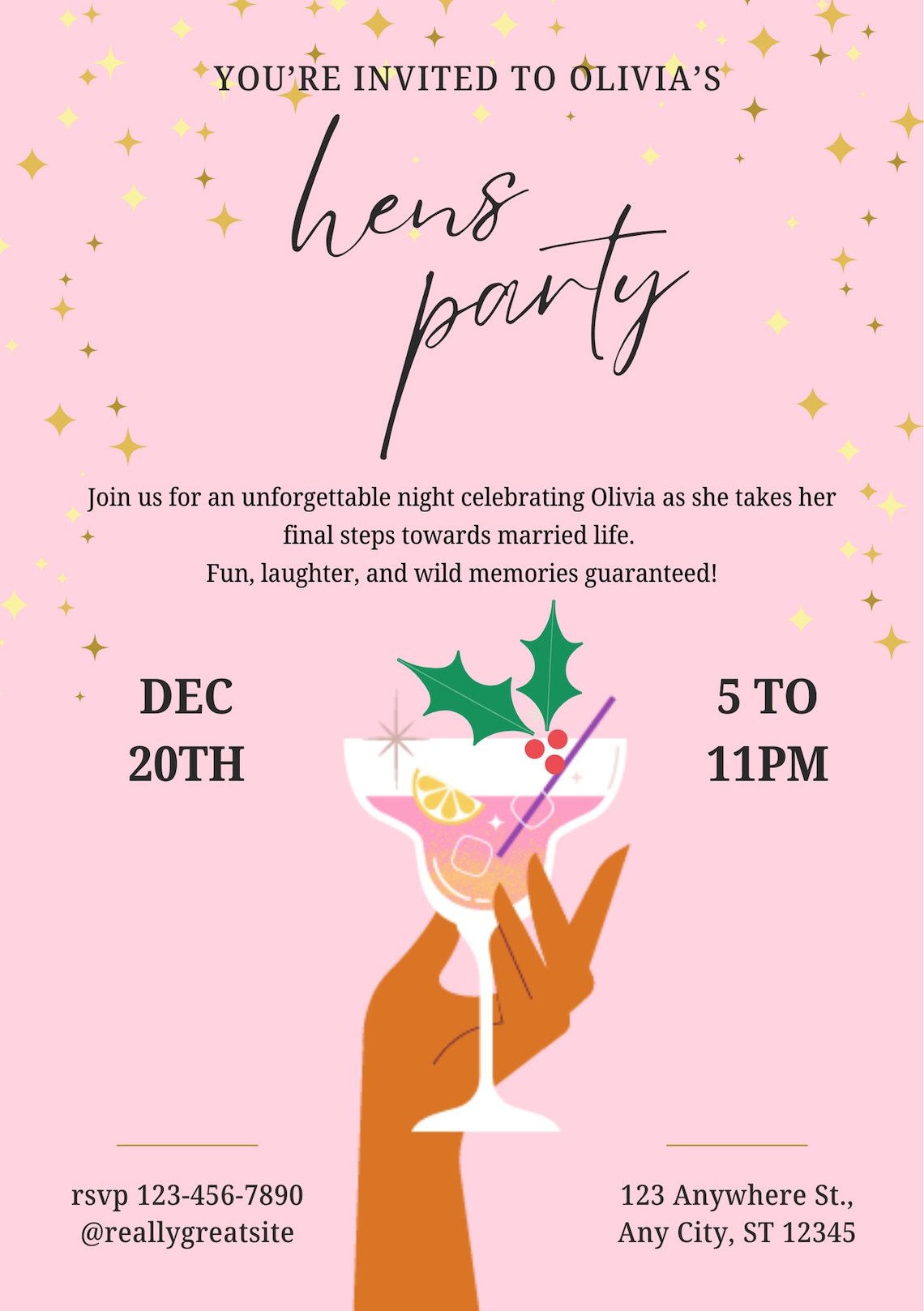 Hens Party Invitation, Hens Night Invitation, Bachelorette Party ...