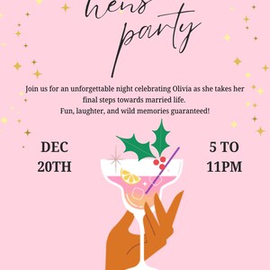 Hens Party Invitation, Hens Night Invitation, Bachelorette Party ...