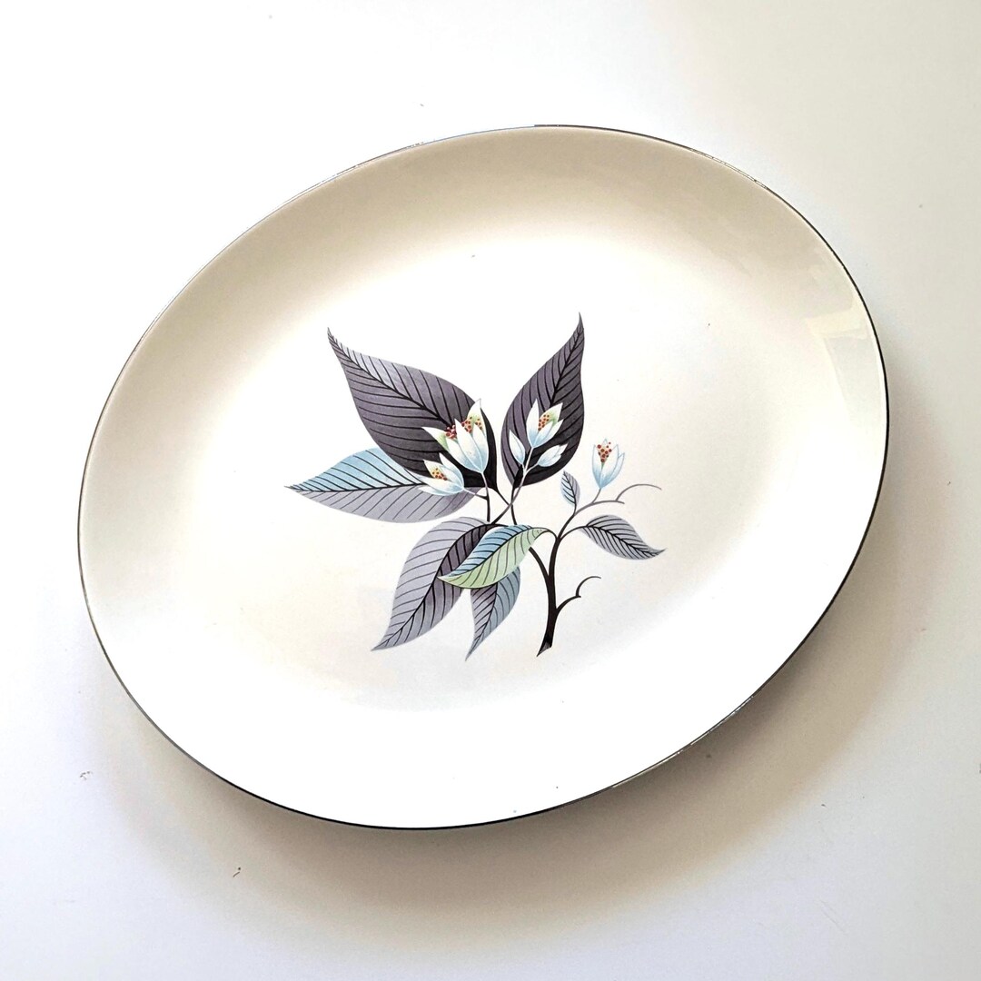 Vintage Homer Laughlin Oval Platter, 1950s Rhythm Line: Lotus Hai ...